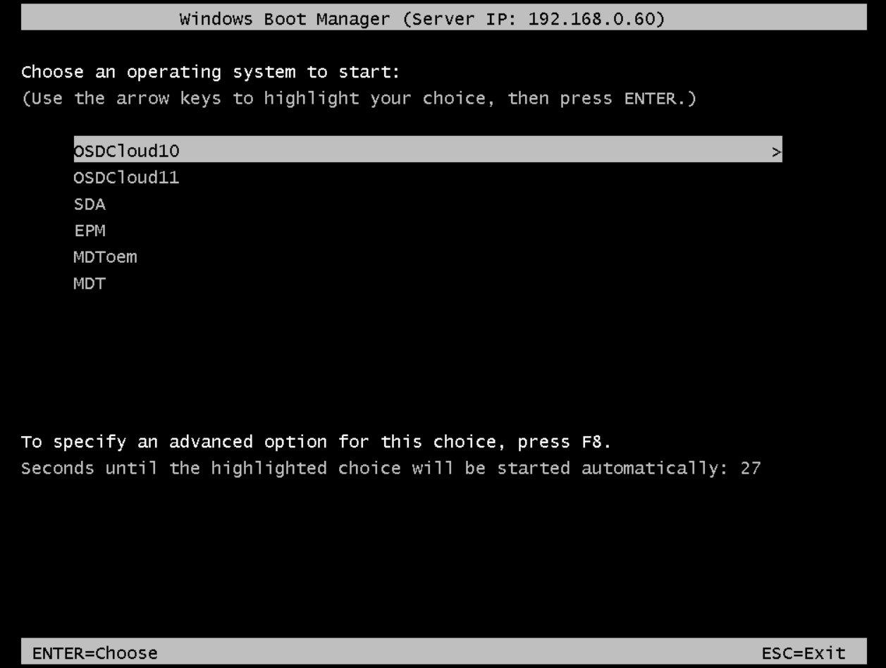 PXE UEFI Booting with Windows Deployment Services