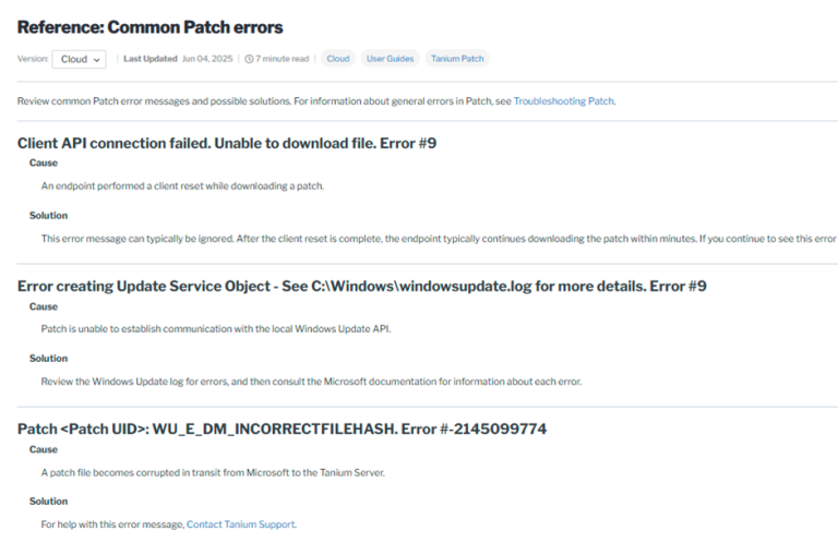 Tanium – Patch – LeBlogOSD